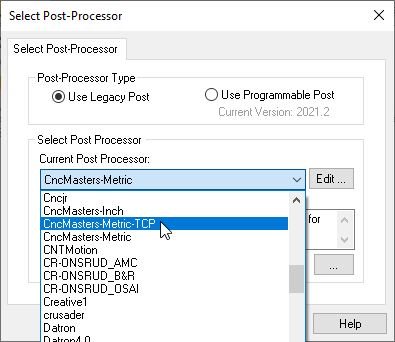 VisualCAM FAQs > Post-Processing > How to: Add a Tool Change Point